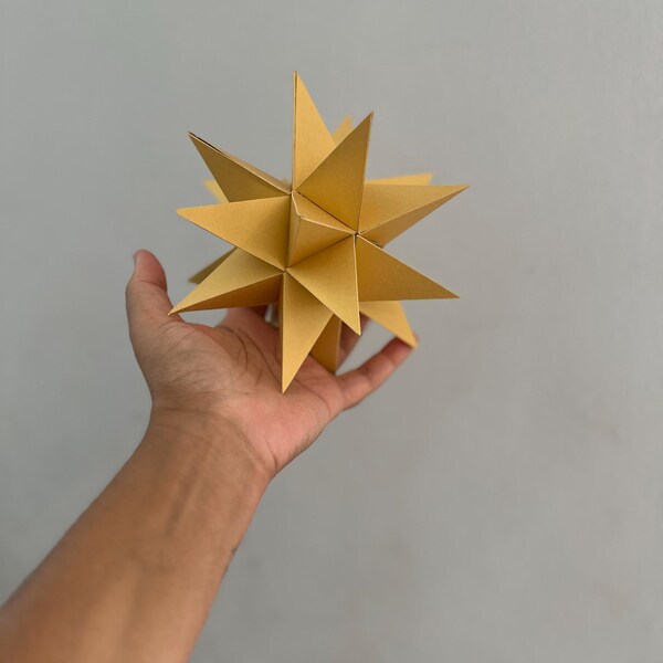 Spiked Star Papercraft PDF Pack - 3D Paper Sculpture Template With ...