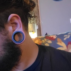 Black Ear Tunnels Thin Walled Ear Gauges 10mm 00g 12mm 1/2'' 14mm 9/16 ...