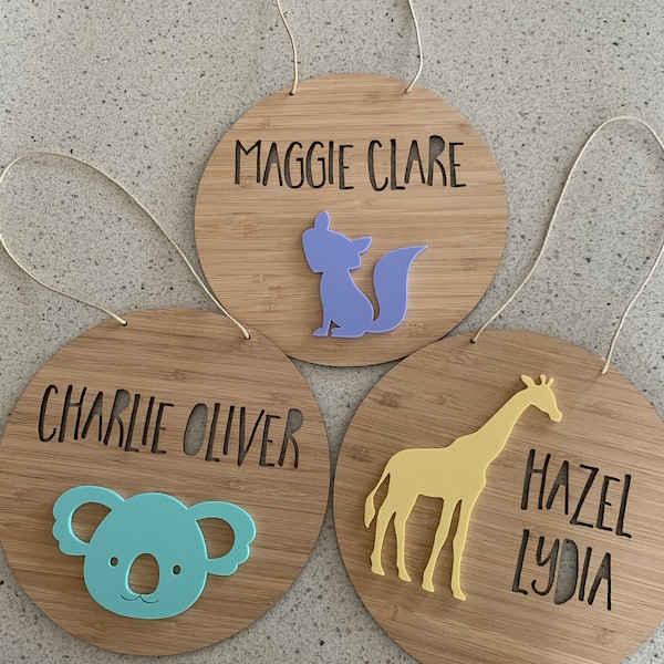 KOALA Personalised Wooden Wall-door Hanging-nursery Decor-plaque-kids ...