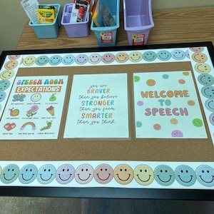 Soft Boho Speech Therapy Classroom and Office Decor, SLP Classroom and ...