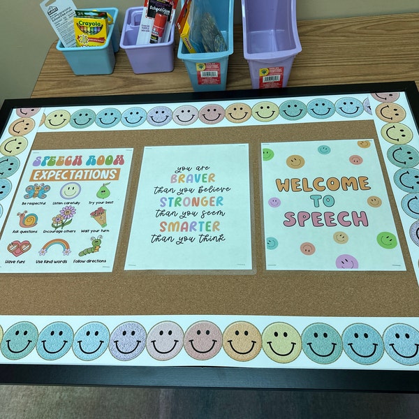 Pastel Rainbow Speech Bulletin Board, Welcome to Speech Bulletin ...