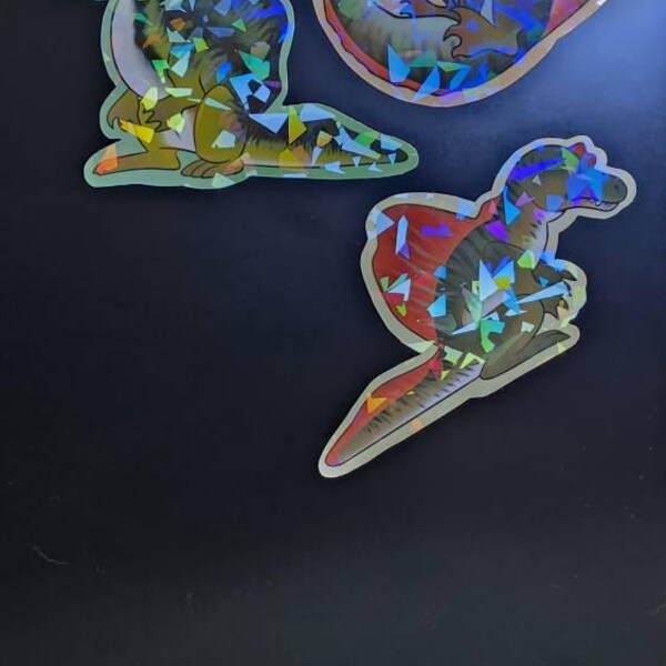 Spinosaurus Friends! - Chibi Holographic Vinyl Dinosaur Stickers - Etsy