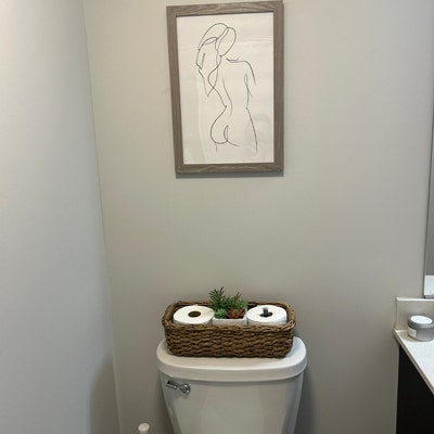 Bathroom Line Art, Woman in Robe, Woman Art, Bathroom Print, Digital ...