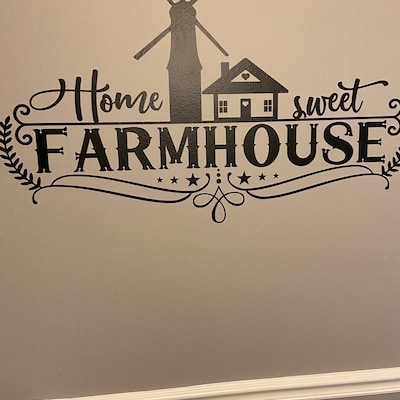 Home Sweet Farm, Farmhouse Decor, Farmhouse Decal, Home Sweet Home Sign ...