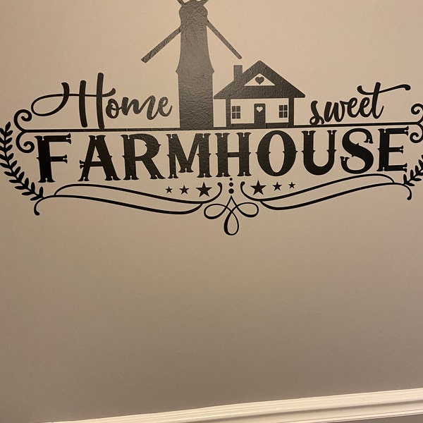 Home Sweet Farm, Farmhouse Decor, Farmhouse Decal, Home Sweet Home Sign ...