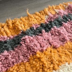 VINTAGE RUG RUNNER ,bohemian Red Colorful Rug ,unique Boujad Colorful ...