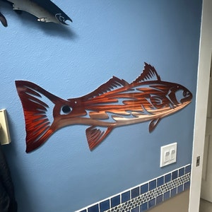 Redfish Metal Wall Art: Tropical Fish Decor - Etsy