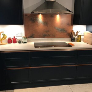 Kitchen Splashback Aged Copper Effect misty Blues - Etsy UK