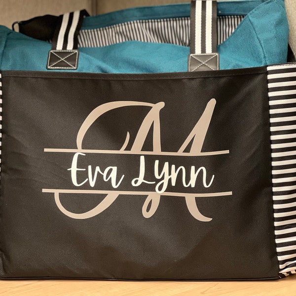 Brooke and Jess Designs - Baseball Mom Tessa Black Tote Bag, 24 Oz ...