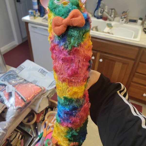 Long Furby Small Worm Fancy Rainbow and Red Squeaky Boi small Long ...