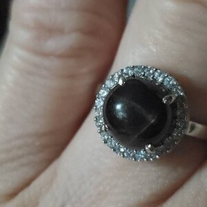 Black Star Sapphire Ring Art Deco Ring Statement Ring - Etsy
