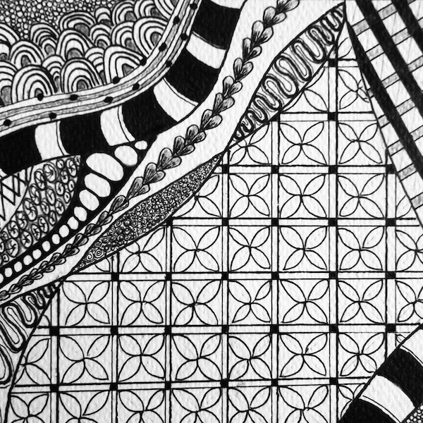 Downloadable Zentangle Letter C Pattern in Zen Style - Relaxing ...