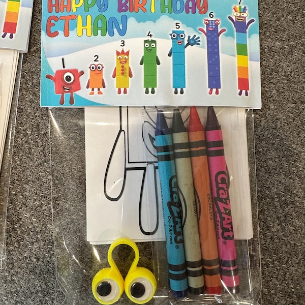 Kids Birthday Numbers Block Double Sided Coloring Pages With Crayons ...