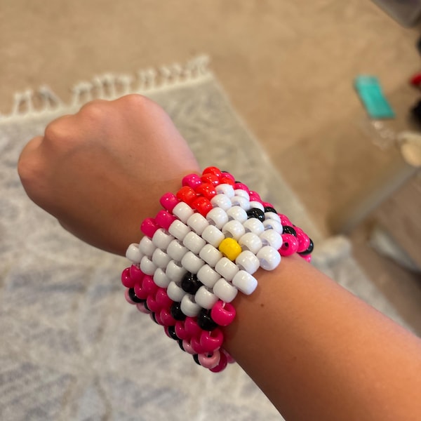 Star-shaped Kandi Bracelet/cuff (customization Available) - Etsy
