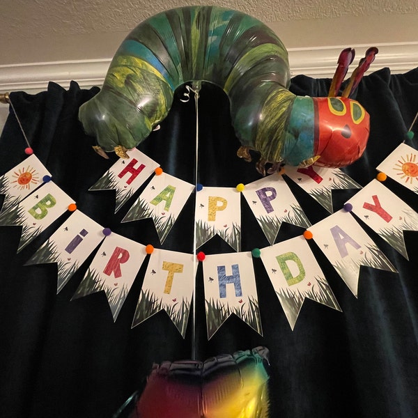 Eric Carle the Very Hungry Caterpillar Birthday Party Bunting "happy ...