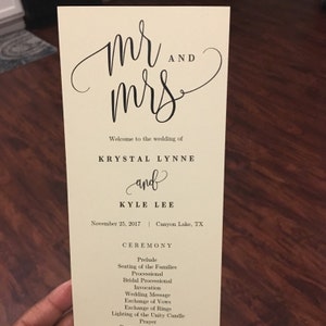 Wedding Program Editable Template Printable Wedding Program Instant ...