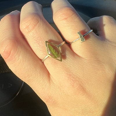 Dried Fern Ring, Resin Plant Ring, Botanical Jewelry, Real Flower Ring ...