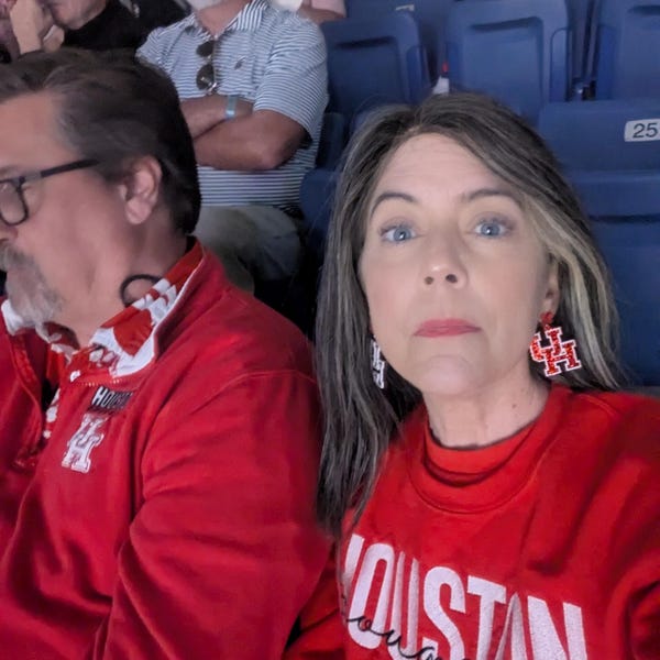 University of Houston Earrings, Cougars Red and White Acrylic Earrings ...