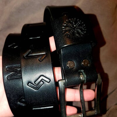 Runic Belt With a Scandinavian Soul with Aegishjalmur and - Etsy