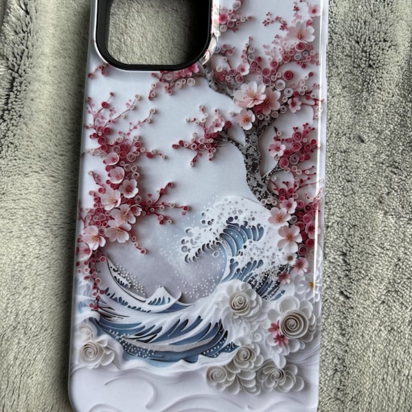Blossoming Sakura Wave Magsafe iPhone Case - Premium Wireless Charge ...