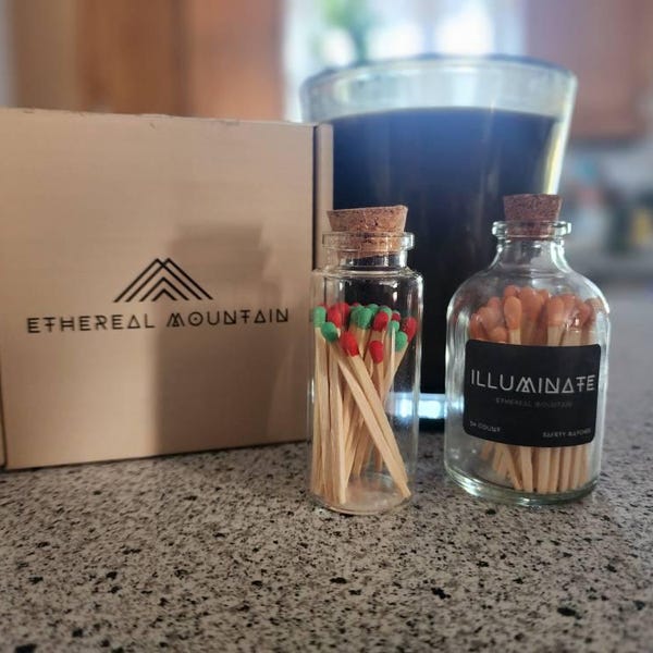 Sleek 4" Black Matches in Black Box | Ethereal Mountain | Custom Match ...