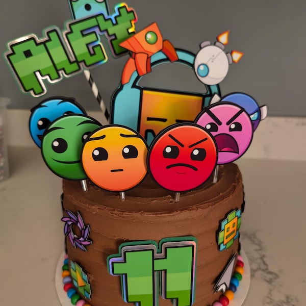 Geometry Dash Cake Topper - Etsy