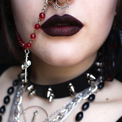 Gothic Cross Lace Septum, Religious Jewelry, Goth, Wicca Nose Ring ...