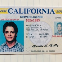 Marty Mcfly ID CARD - Back to the Future - Michael J Fox - License ...