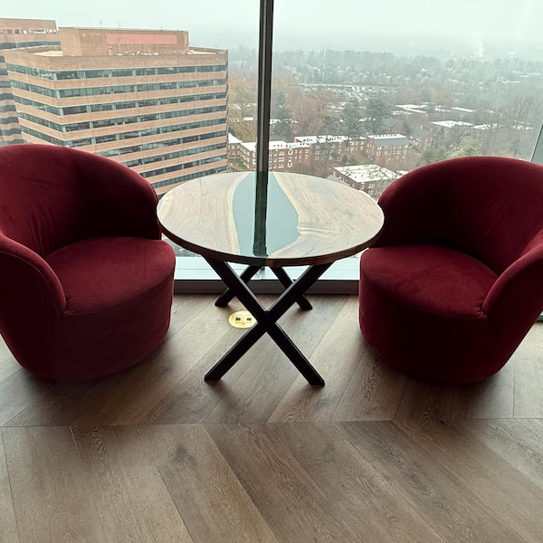 Luxury Copper Epoxy Wooden Table, Live Edge Table , Epoxy Ocean River ...