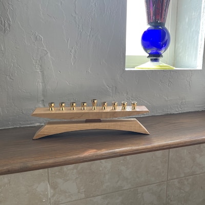 Hand Crafted Wooden Hanukkah Menorah - Etsy