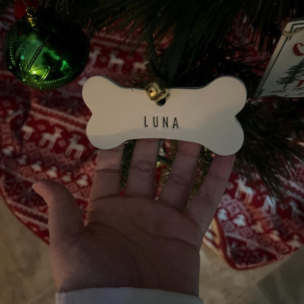 Dog Bone Tree Pet Decoration, Personalized Clay Pet Christmas Decor ...