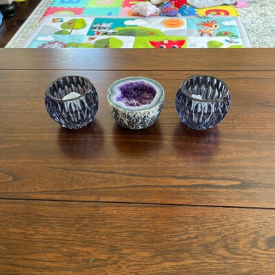 Malachite Matrix Crystal Geode Pillar Candle FREE SHIPPING - Etsy