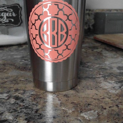 Lattice Monogram Decal Monograms Preppy Monogram Car Decal - Etsy