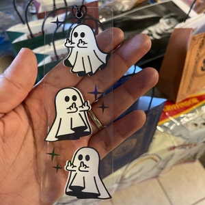 Rude Ghost Bookmarks Cute Bookmarks Spooky Acrylic Bookmark - Etsy
