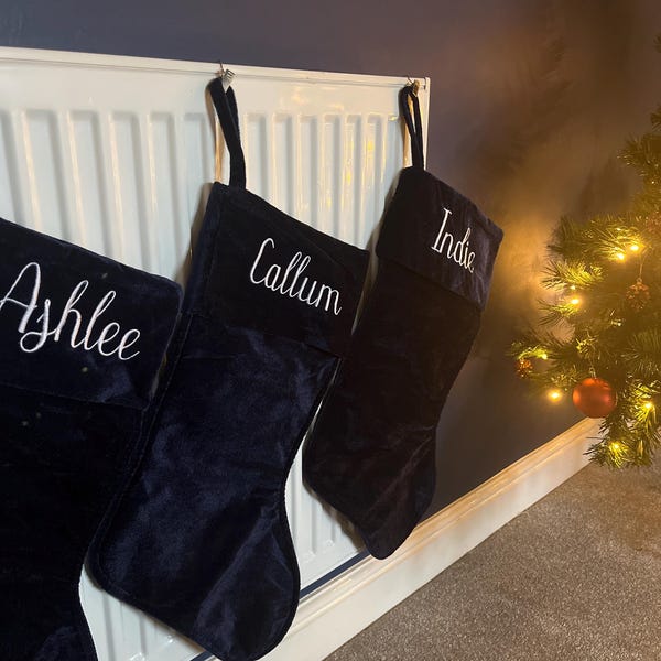 Personalized Velvet Christmas Stockings, Family Christmas Stockings ...