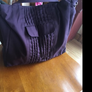 Deep Purple Canvas Tote Bag, Messenger Bag for Women, Travel Cross Body ...