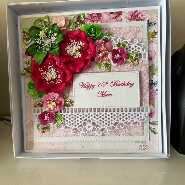 Large Boxed 8x6" Luxury Birthday 3D Card - 30th, 40th, 50th, 60th, 70th ...