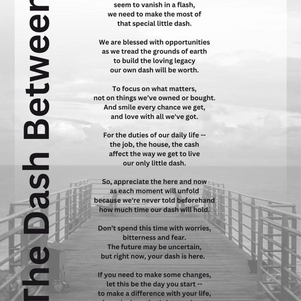 Life is Me (downloadable) Poem Print by Linda Ellis (author of the Dash ...