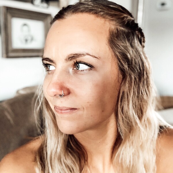 Silver Sun Septum Ring, Infinity Hoop, Silver Moon Nose Ring, Sun ...