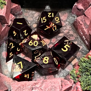 The Gods Are Athirst Red and Black Handmade Resin Sharp Edge Dnd Dice ...