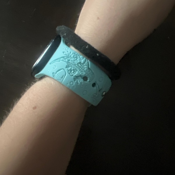 Floral Whale Shark Silicone Band Laser Engraved, Apple Watch Compatible ...