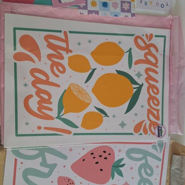 Colourful Kitchen Print // Kitchen Wall Decor, Kitchen Illustration ...