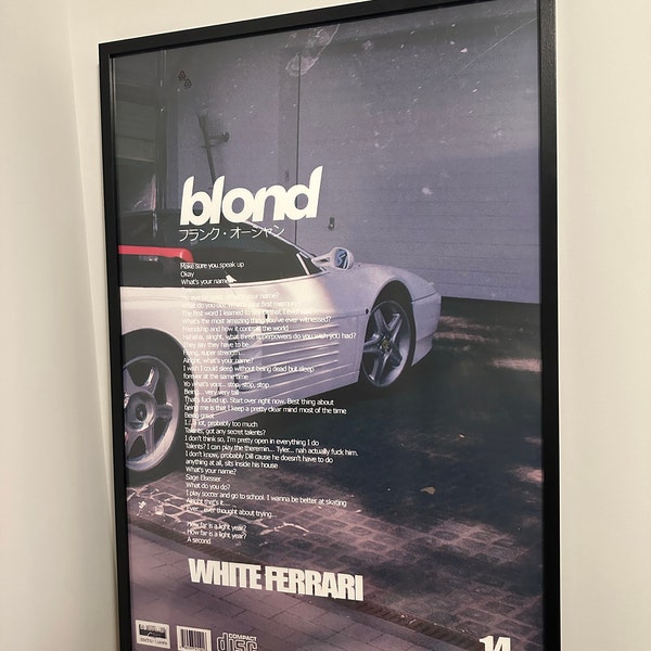 Frank Ocean Poster, Blond Poster, Blond Album, Blond, Frank Ocean ...
