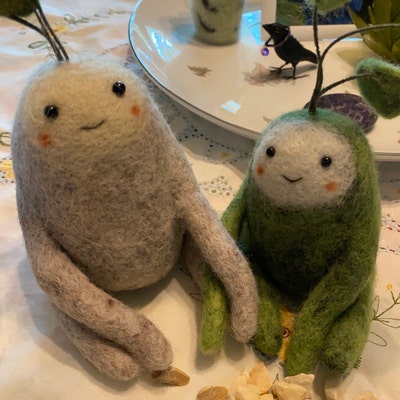 Needle Felted Monster Lovely Violet Girl Cyclops With a Flower Cute ...