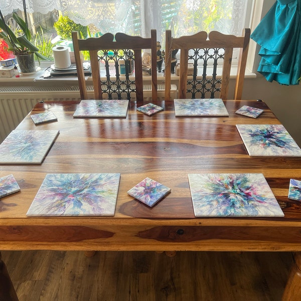 Teal Coasters Made to Order - Choose Your Coaster Set Size for Your ...