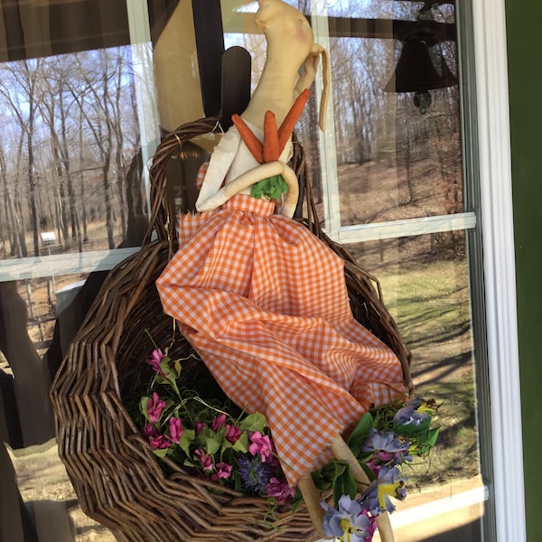 Primitive Spring Rabbit - Spring Wall Decor - Easter Decoration ...