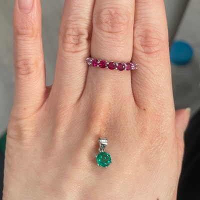 Lab Created Pulled Czochralski Ruby AAAAA Round Faceted Loose Stones for Jewelry Makings, July ...