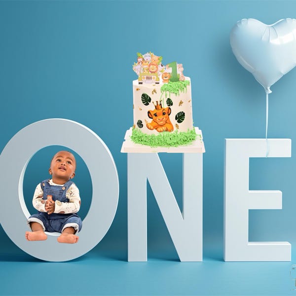 Digital First Birthday Backdrop Background One Year Birthday Background ...