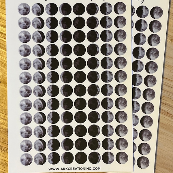 96 Realistic Moon Phase Sticker - Lunar Tracking - Planner Sticker ...