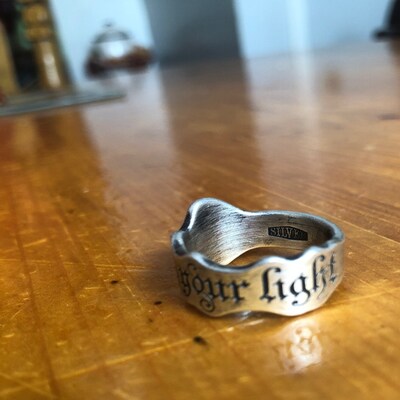 Word Ring, Initial Ring, Name Ring, Mens Ring, Vintage Ring, Silver ...